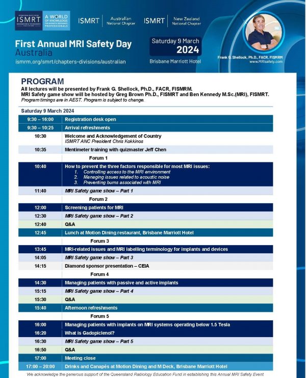 First Annual MRI Safety Day – ISMRT
